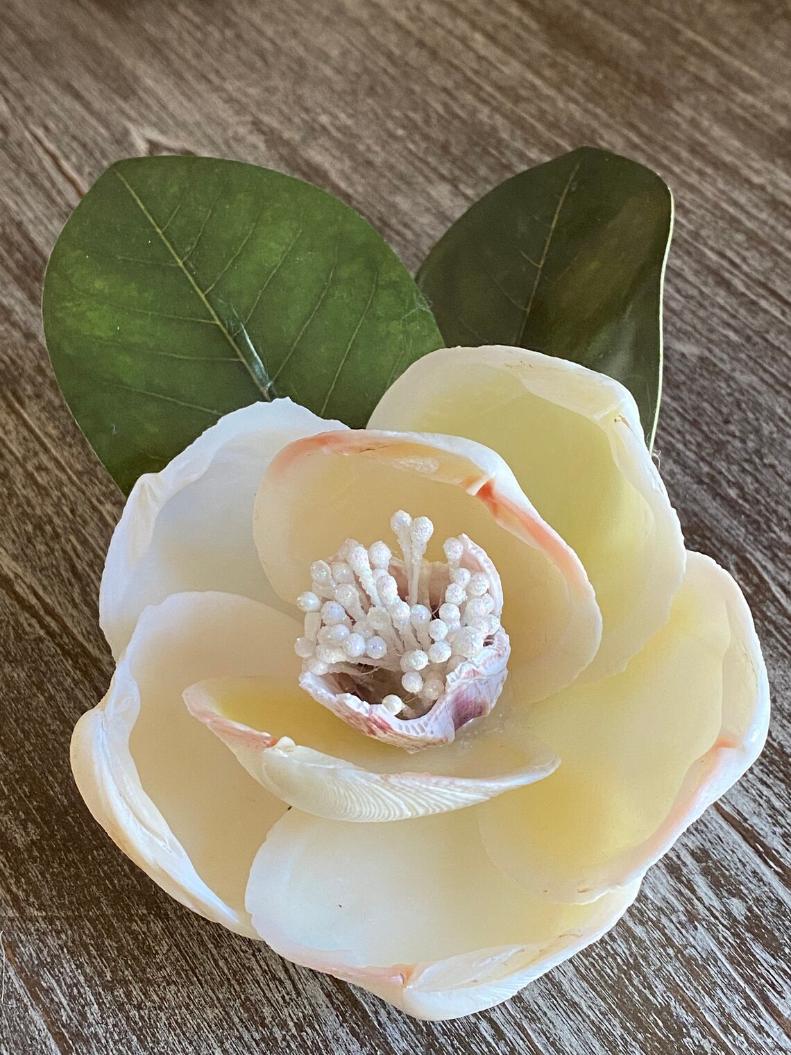 Hand Made Shell Magnolia Flower of Seashells - Etsy