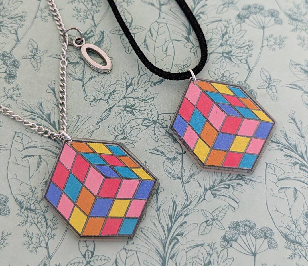 Rubik's Cube Necklace, Rubik's Cube Jewelry, Geek Squad Gifts, Geek ...