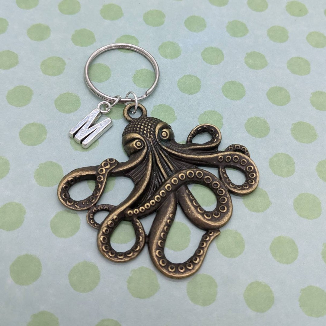 Octopus Keyring, Initial Keyring, Octopus Keychain, Octopus Gifts ...