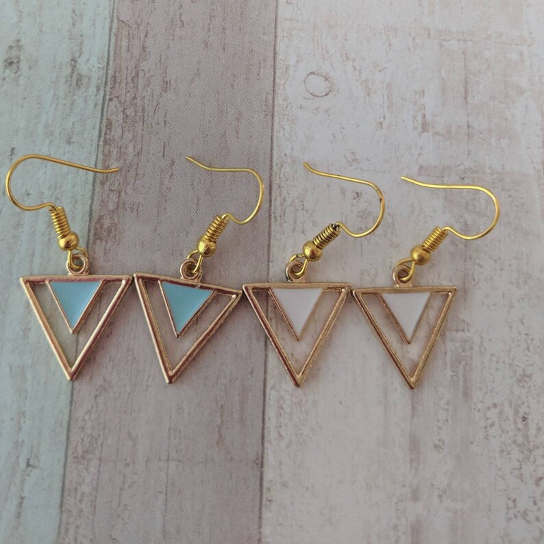 Triangle Earrings, Geometric Earrings, Triangle Jewelry, Girl Earrings ...