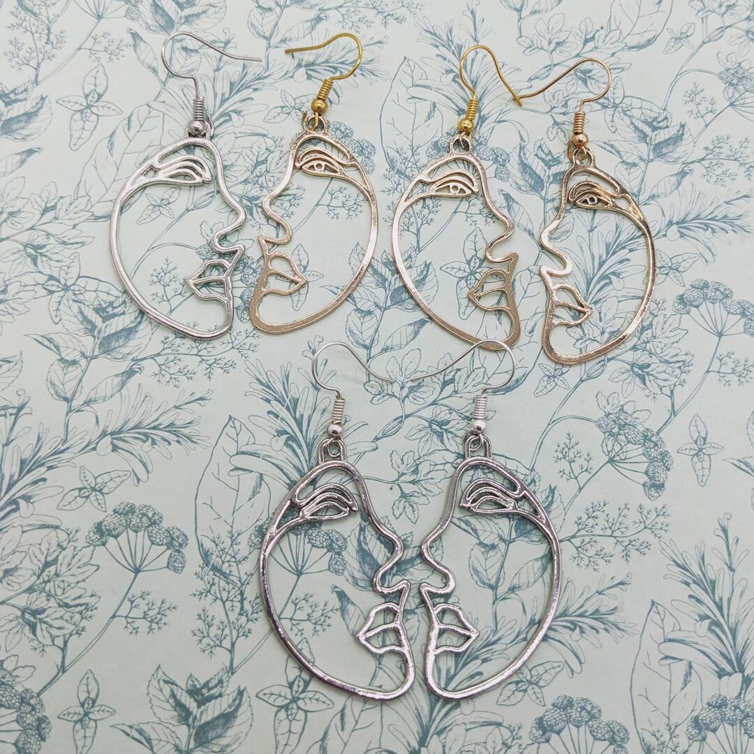 Abstract Face Earrings, Face Earrings, Teacher Gifts, Gifts for Art ...