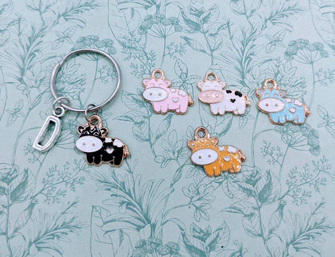 Cow Keyring, Cow Lover Gifts, Cow Accessories, Animal Keychain, Animal ...