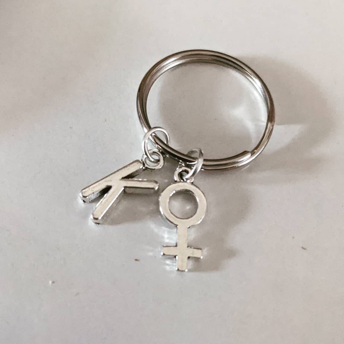 Feminist keyring initial keyring gifts for her personalised | Etsy