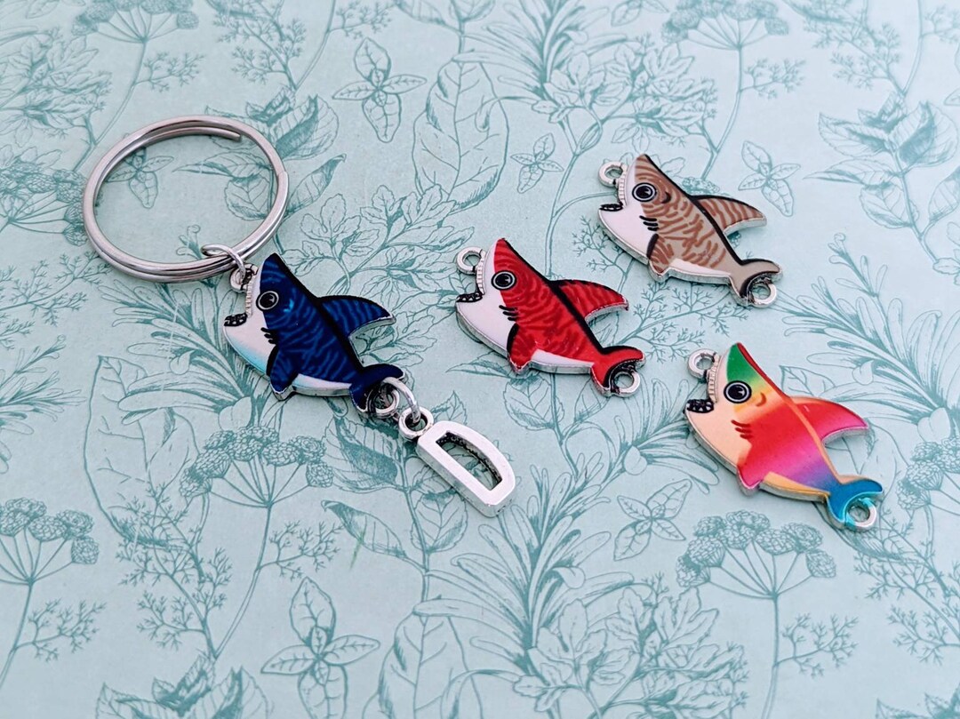 Shark Keychain, Shark Keyring, Shark Lover Gifts, Nautical Keychain ...