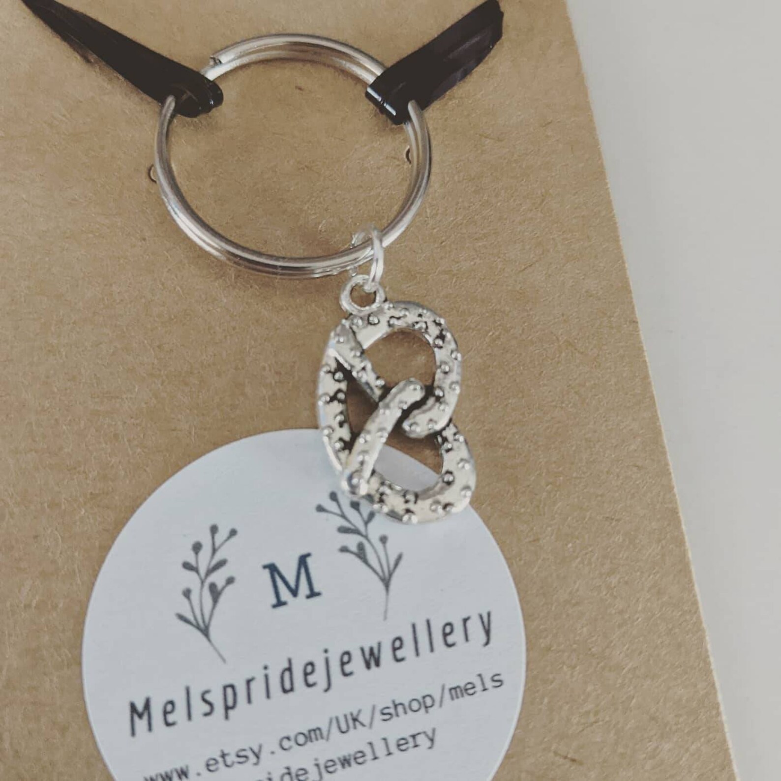 Pretzel keychain initial keychains food keyrings gift for | Etsy