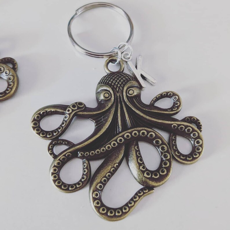 Octopus Keyring, Initial Keyring, Octopus Keychain, Octopus Gifts ...