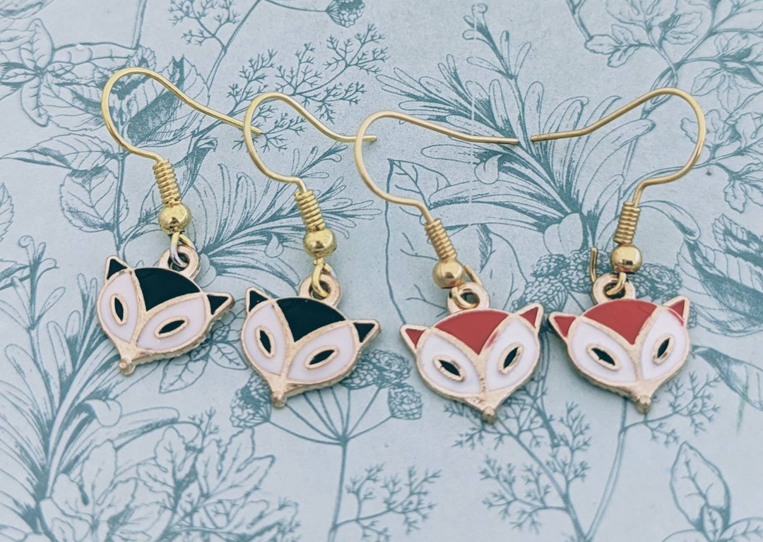 Fox Earrings, Fox Jewellery, Fox Lover Gifts, Fox Themed, Fox Inspired ...