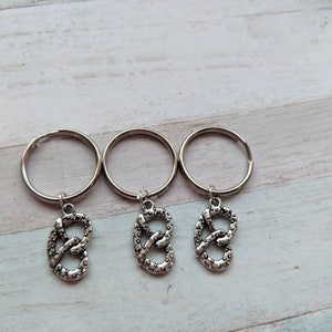 Pretzel keychain initial keychains food keyrings gift for | Etsy