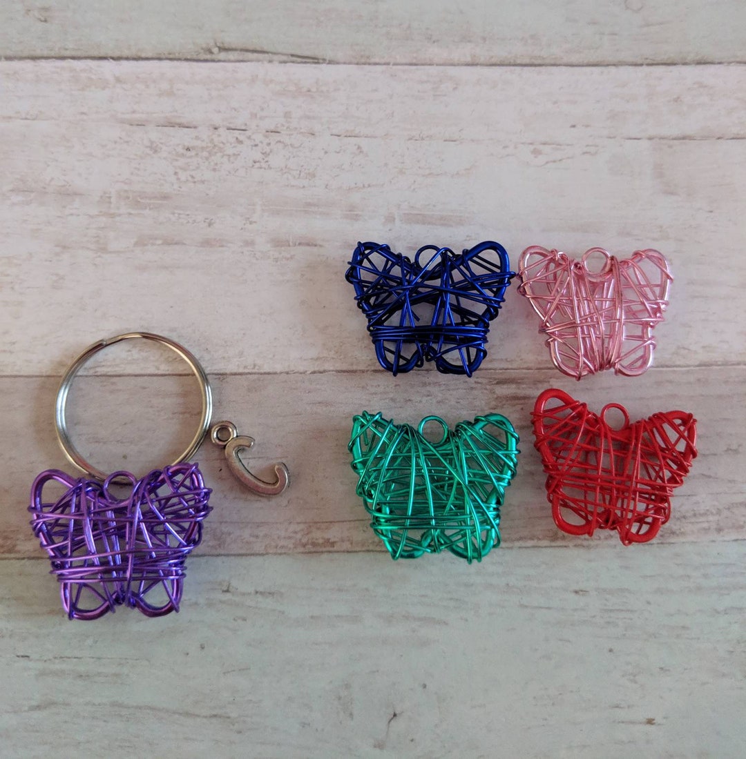 Butterfly Keyrings, Butterfly Gifts, Initial Keychain, Personalised ...