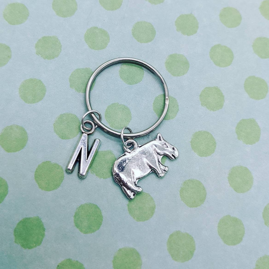 Hippo Keyring, Hippo Lover Gifts, Hippo Accessory, Animal Keychain ...