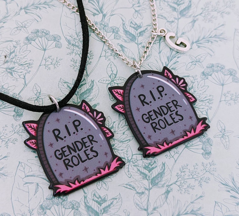 Rip Gender Roles Necklace, Non Binary Necklace, Non Binary Gifts, LGBT ...