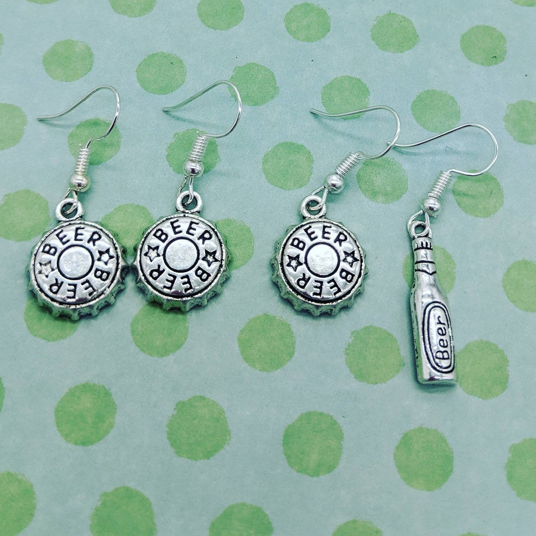 Beer Earrings, Stocking Fillers, Lager Earrings, Novelty Earrings, Fun ...