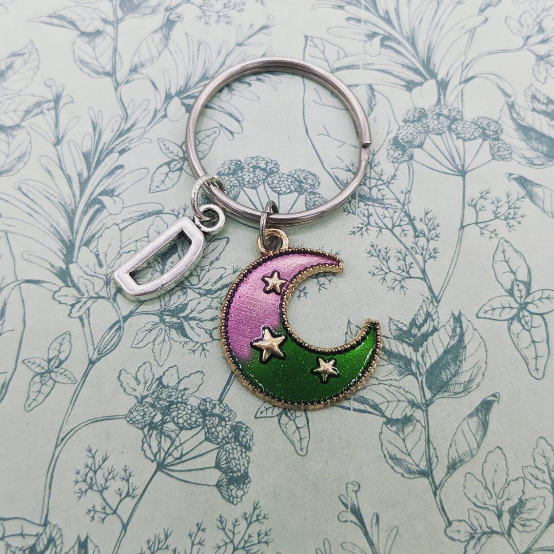 Crescent Moon Keychain, Moon Keyring, Space Gifts, Pagan Keyring, Pagan ...