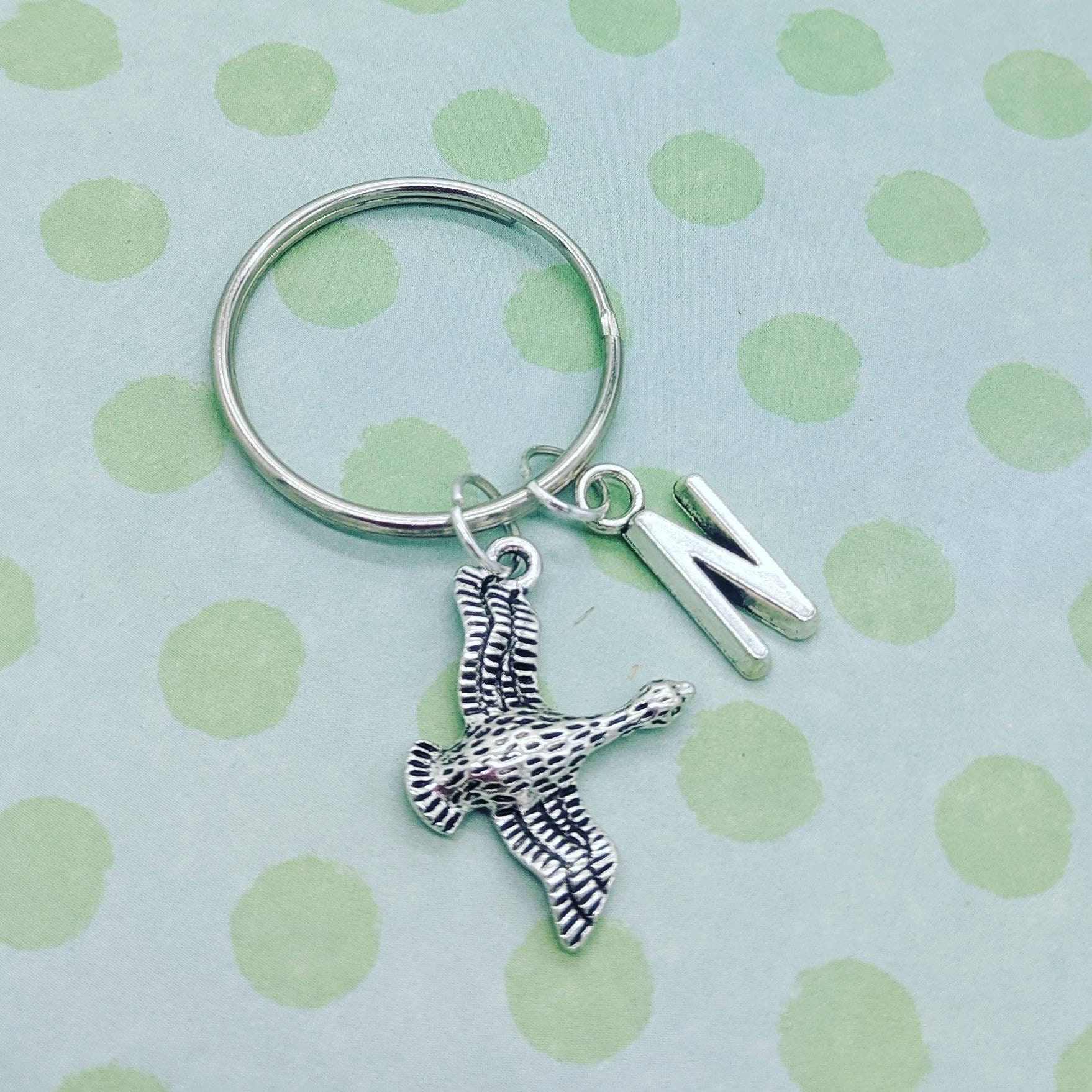 Goose keychain goose lover gifts initial keyring bird lover | Etsy