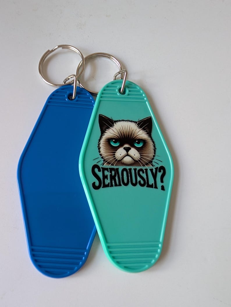 Cute Meme Cat Keyring, Meme Cat Keychain, Cat Lover Gifts, Secret Santa ...