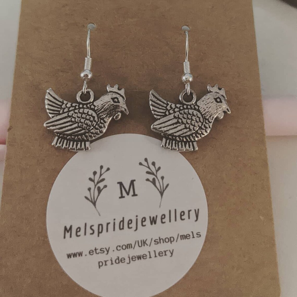 Chicken Earrings, Chicken Jewellery, Animal Earrings, Chicken Gift ...