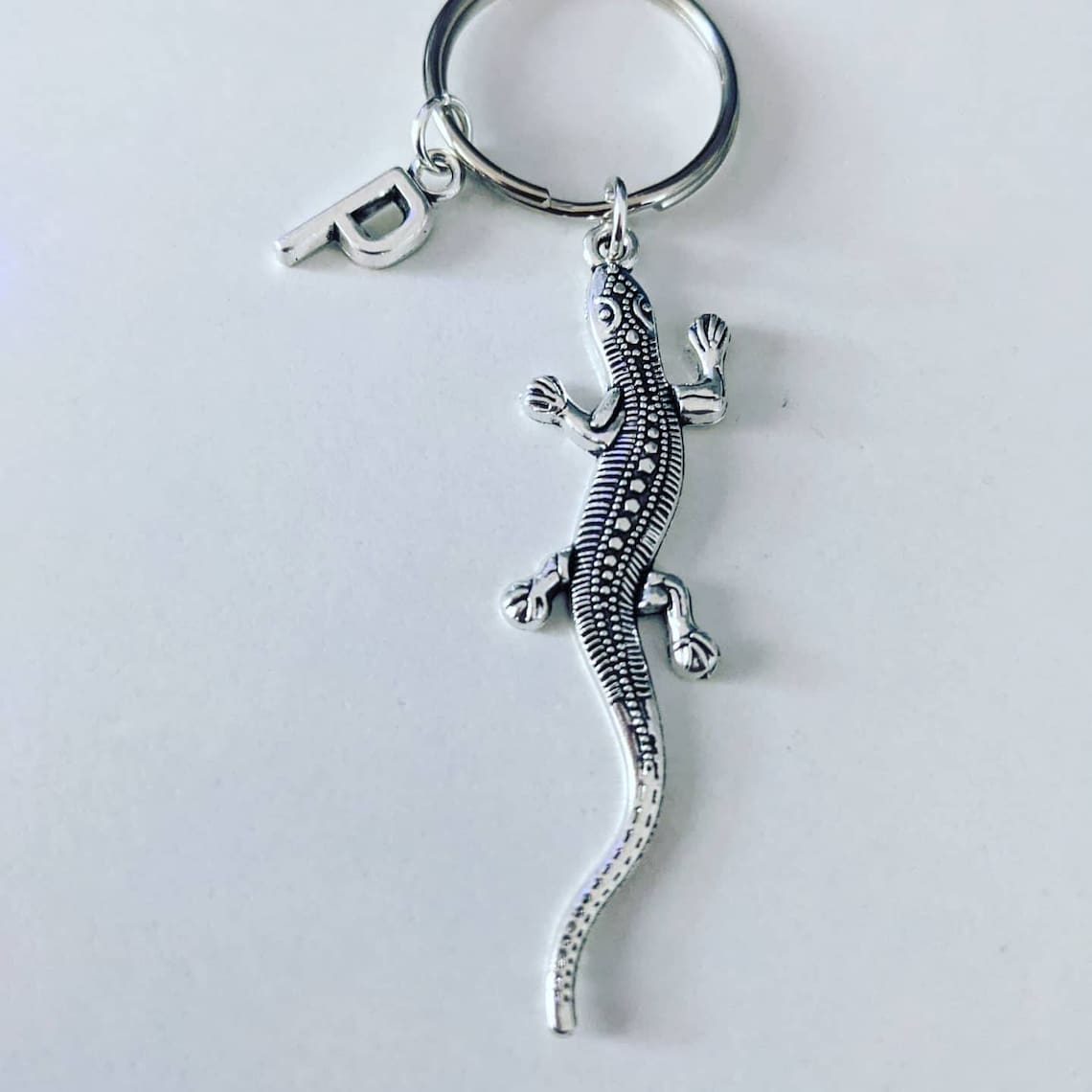 Lizard keychain personalised keyring lizard gifts initial | Etsy