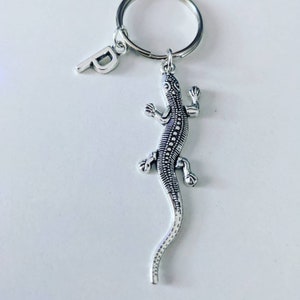 Lizard keychain personalised keyring lizard gifts initial | Etsy