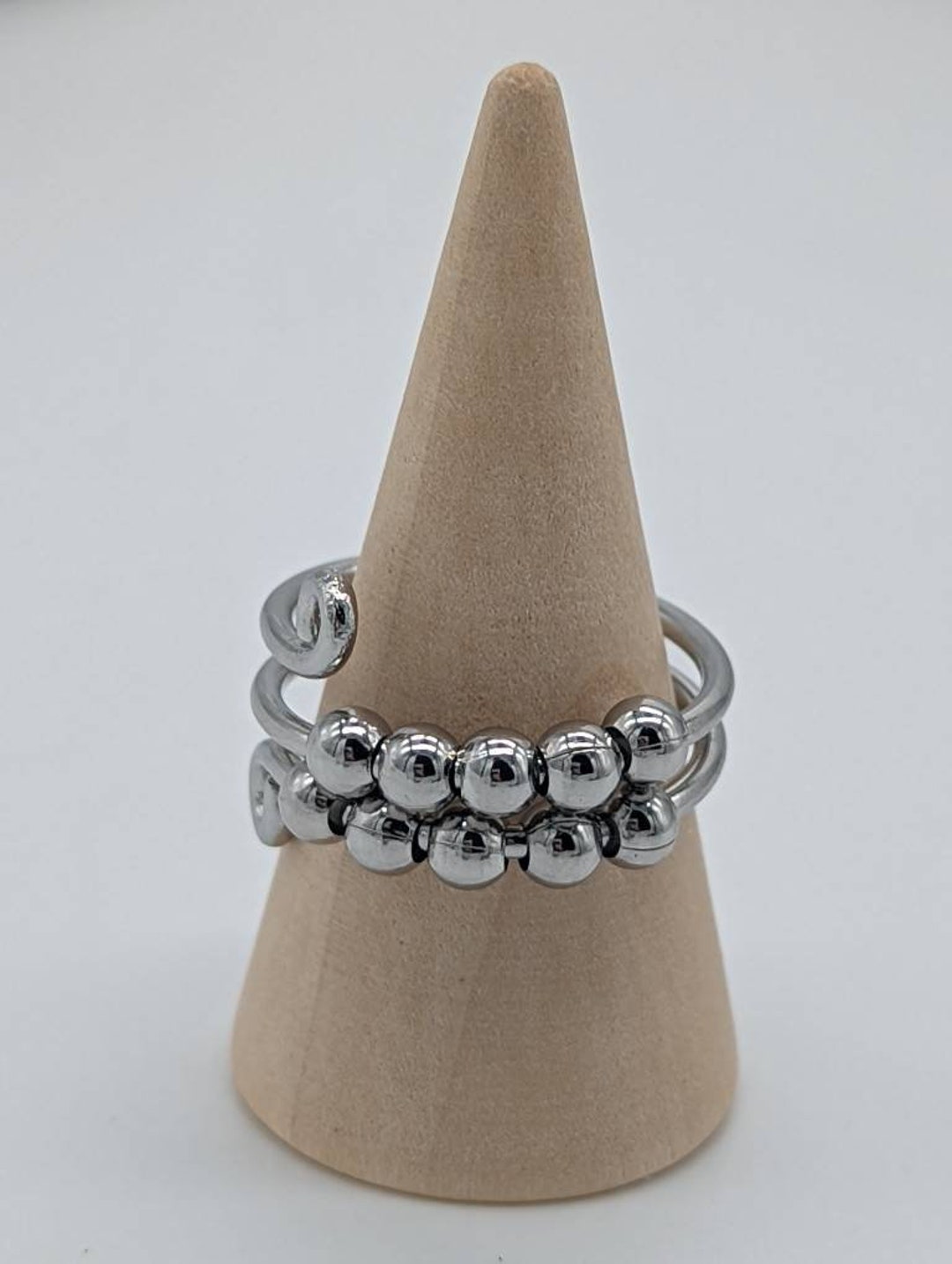 Anxiety Fidget Rings, Stackable Rings, Adjustable Ring, Thumb Ring ...