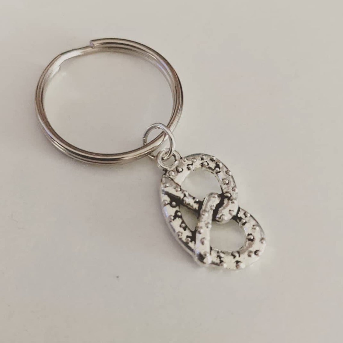 Pretzel keychain initial keychains food keyrings gift for | Etsy