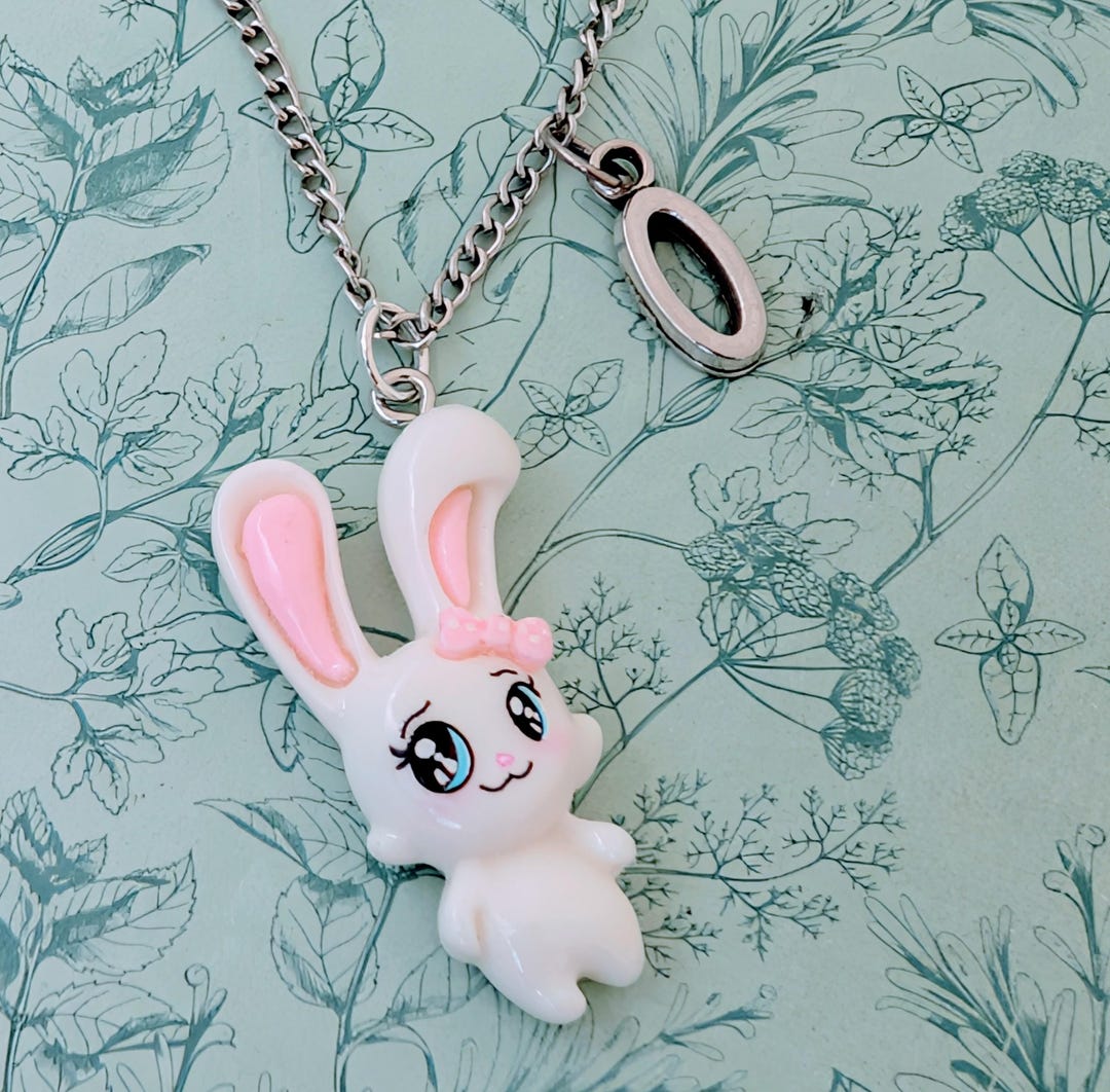 Cute White Rabbit Necklace, White Rabbit Owner Gifts, Rabbit Lover ...
