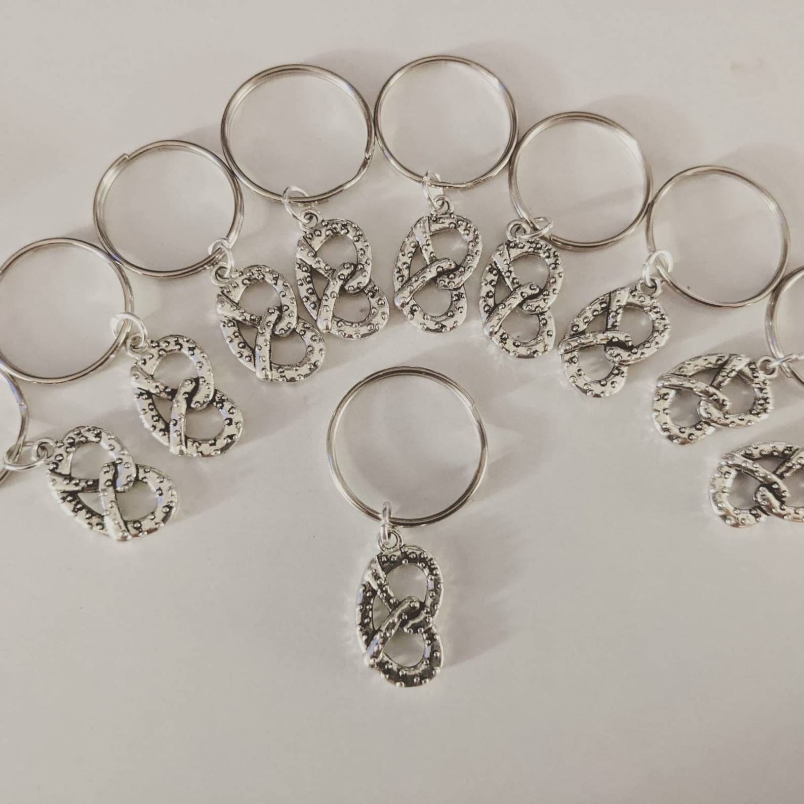 Pretzel Keychain Initial Keychains Food Keyrings Gift for - Etsy