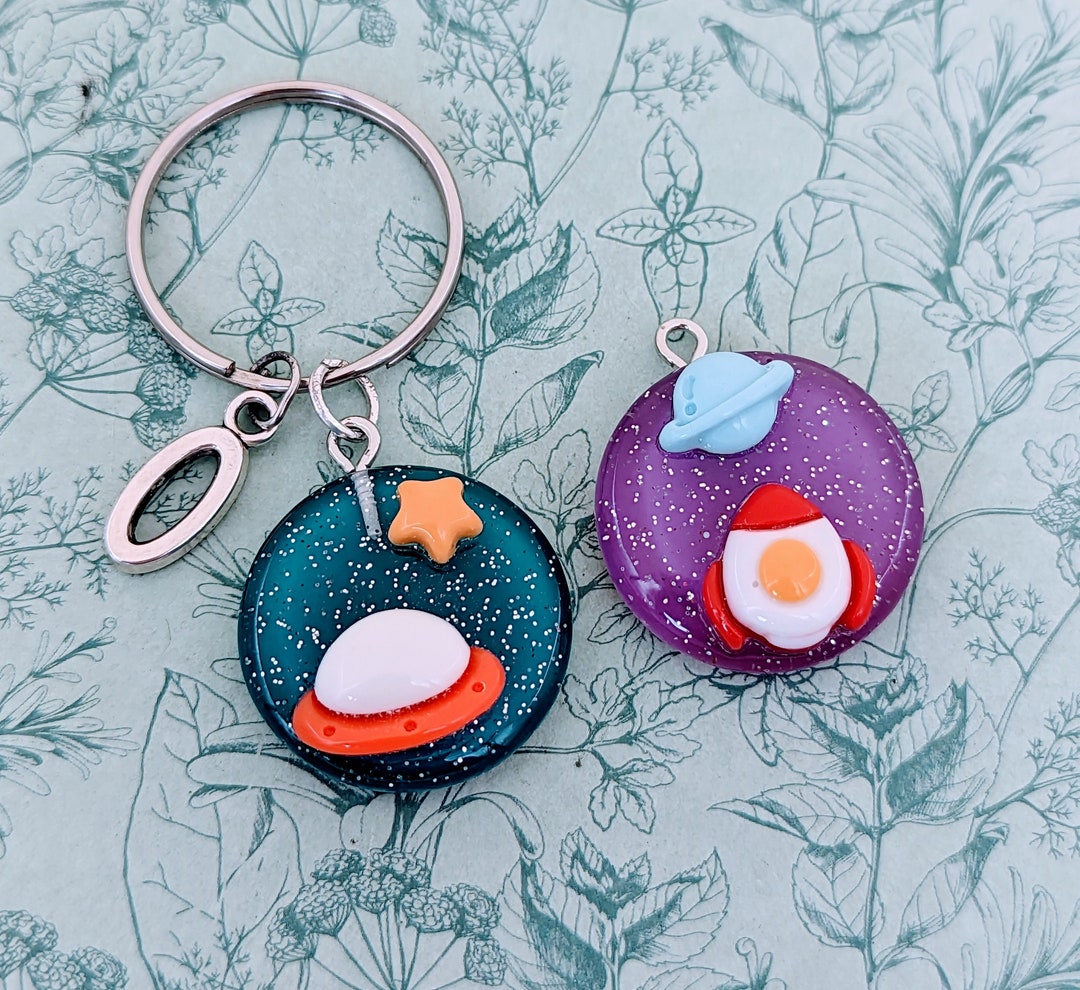 Rocket Keyring, Alien Keychain, Rocket Keychain, Space Keyring, Space ...