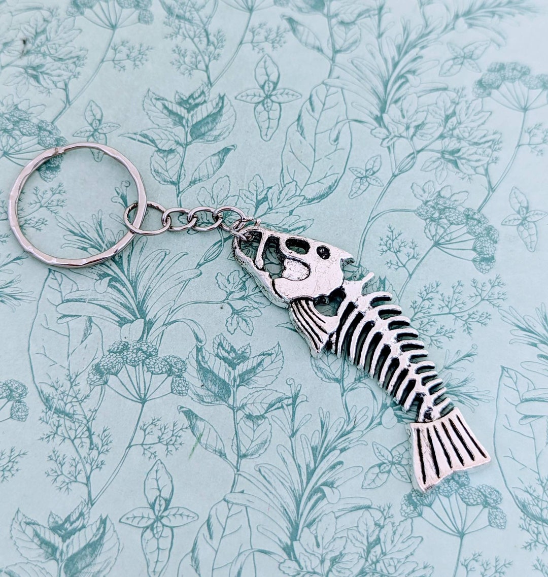 Fishbone Keychain, Gothic Inspired Keychain, Gothic Accessories ...