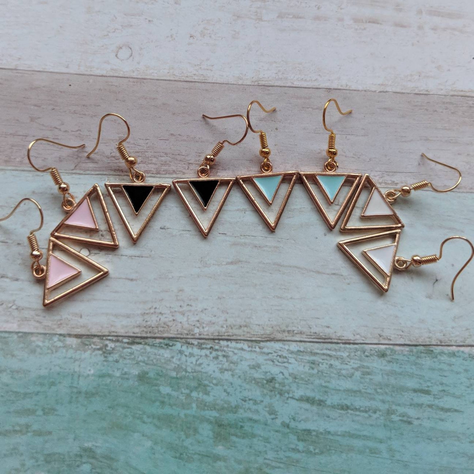 Triangle Earrings Geometric Earrings Triangle Jewelry Girl - Etsy