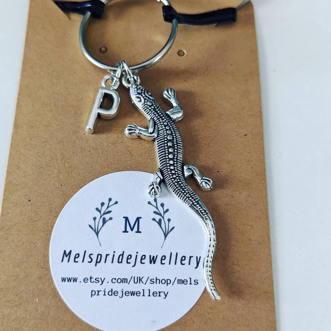Lizard keychain personalised keyring lizard gifts initial | Etsy