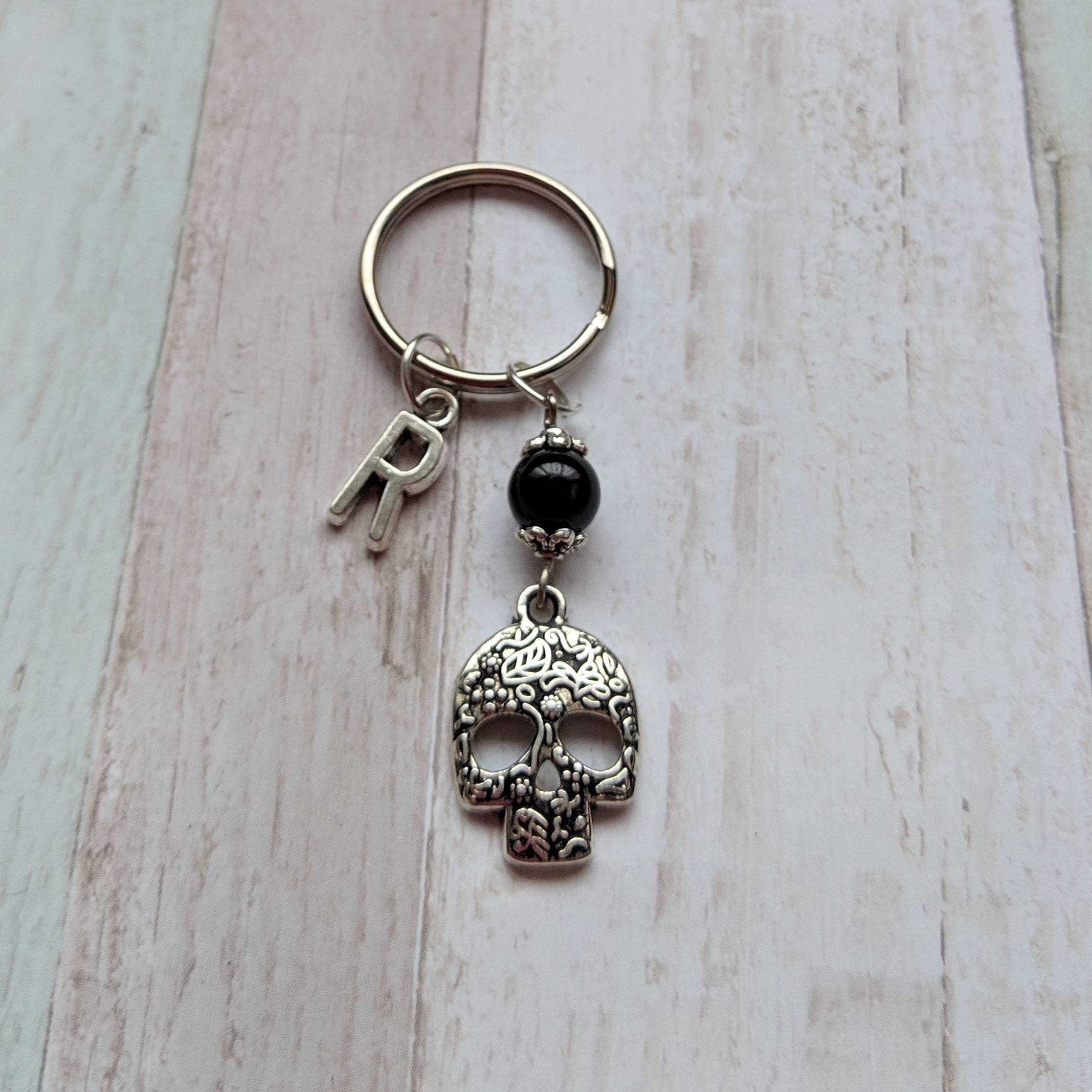 Skull Keyring Goth Gifts Teen Gifts Personalised Keyring - Etsy UK