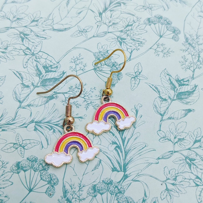 Rainbow Earrings, Rainbow Jewelry, Fun Earrings, Kawaii Earrings ...