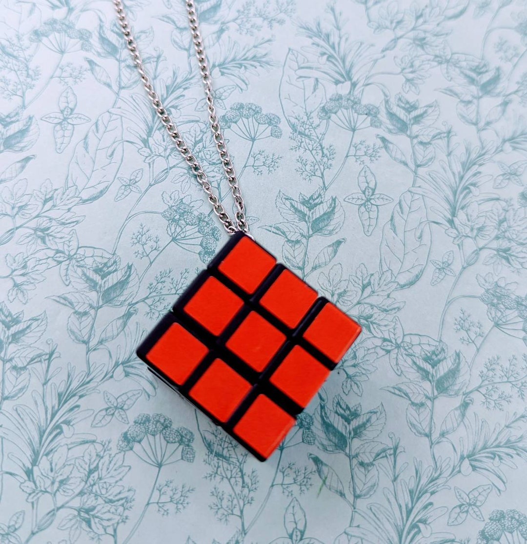 Rubik's Cube Necklace, Gamer Necklace, Gamer Jewellery, Puzzle Solver ...