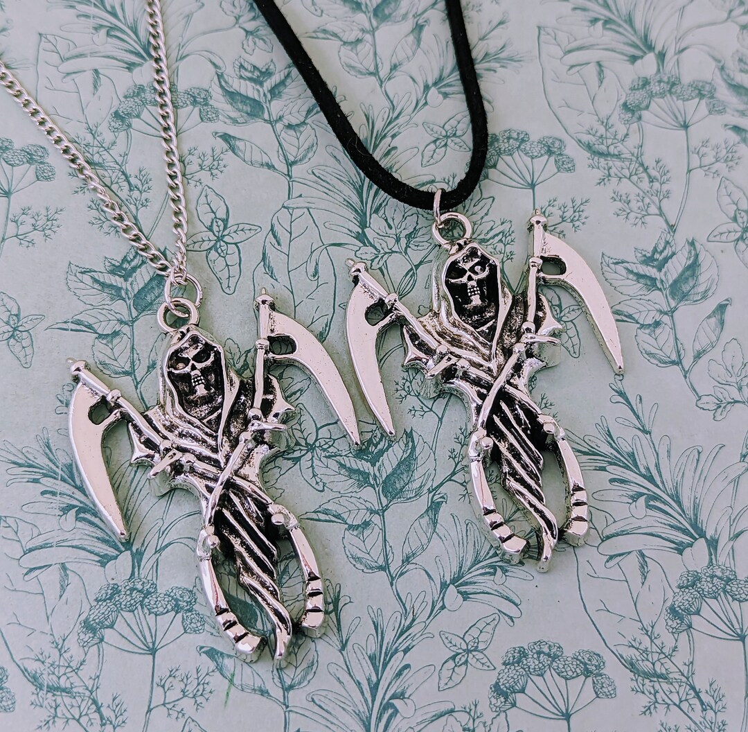 Grim Reaper Necklace, Reaper Jewelry, Halloween Necklace, Halloween ...