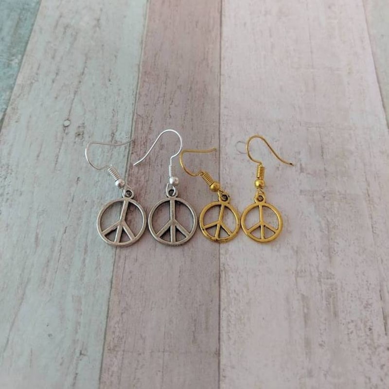 Peace Earrings - Etsy