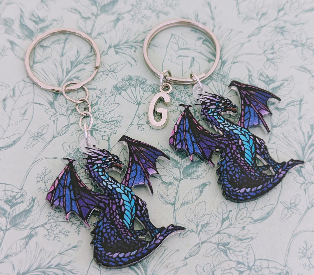 Blue Dragon Keychain, Dragon Lover Gifts, Fantasy Themed Gifts ...