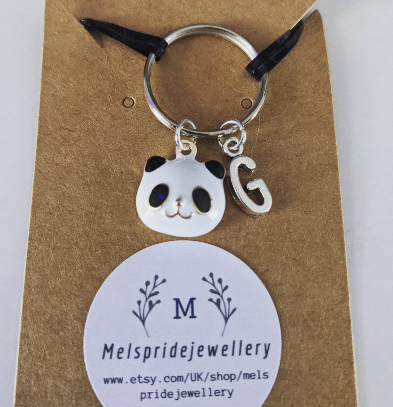 Panda Keyring Animal Keychain Personalised Keyrings Initial - Etsy UK