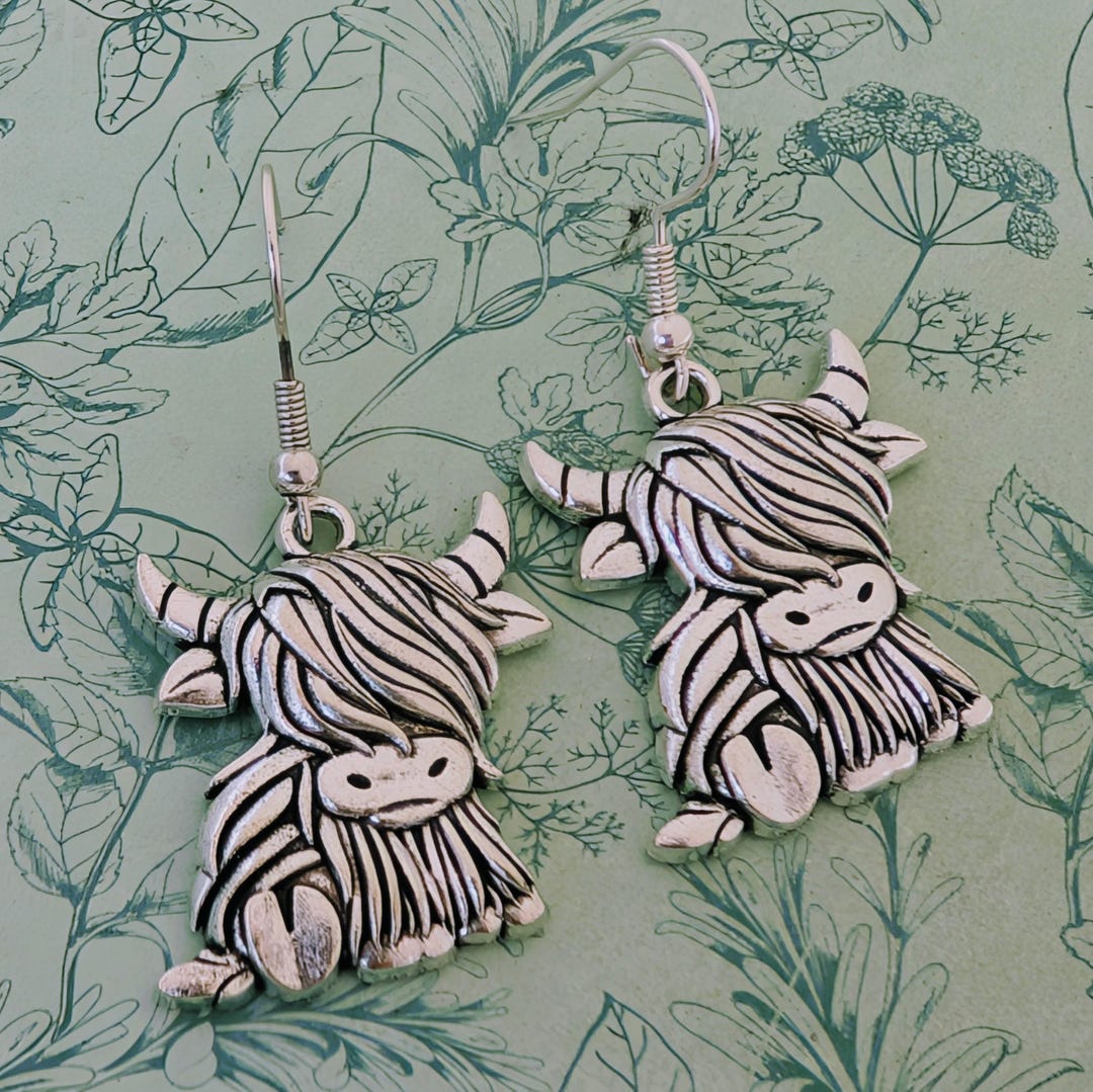 Highland Cow Earrings, Cow Lover Gifts, Highland Cow Jewellery ...