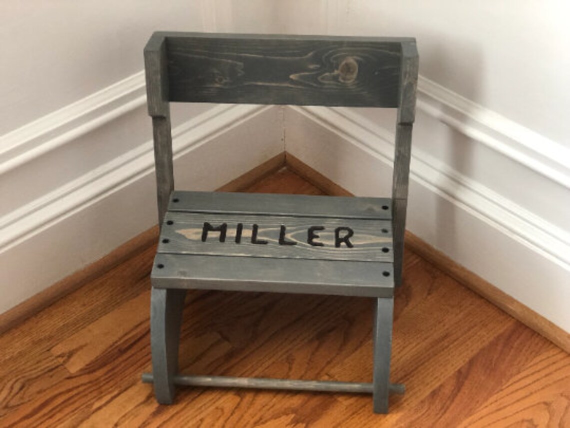 Extra Wide, Personalized Step Stool That Folds Into a Chair - Etsy