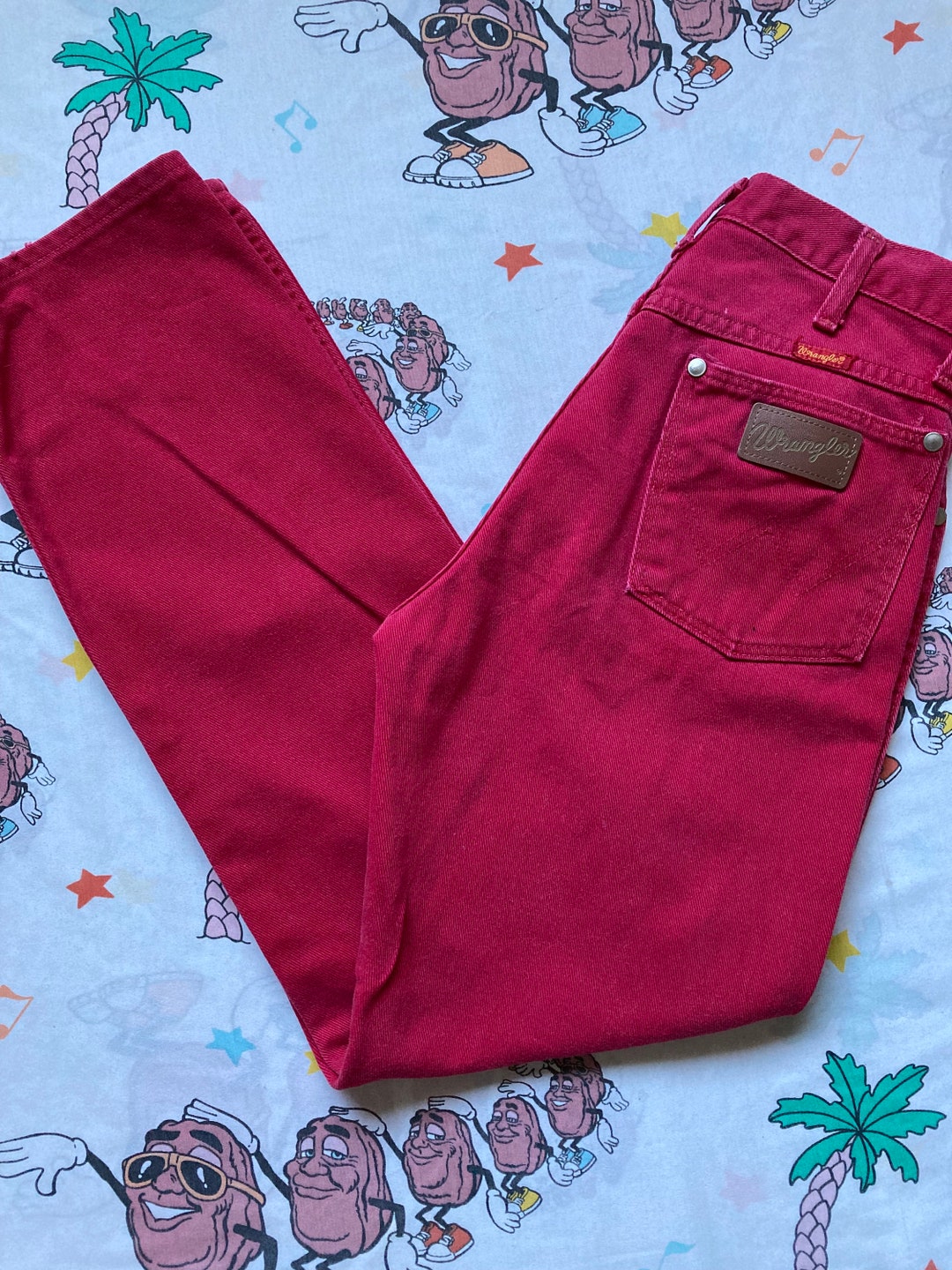 Vintage 90s Wrangler Red Denim Jeans, 27x29 High Waist - Etsy
