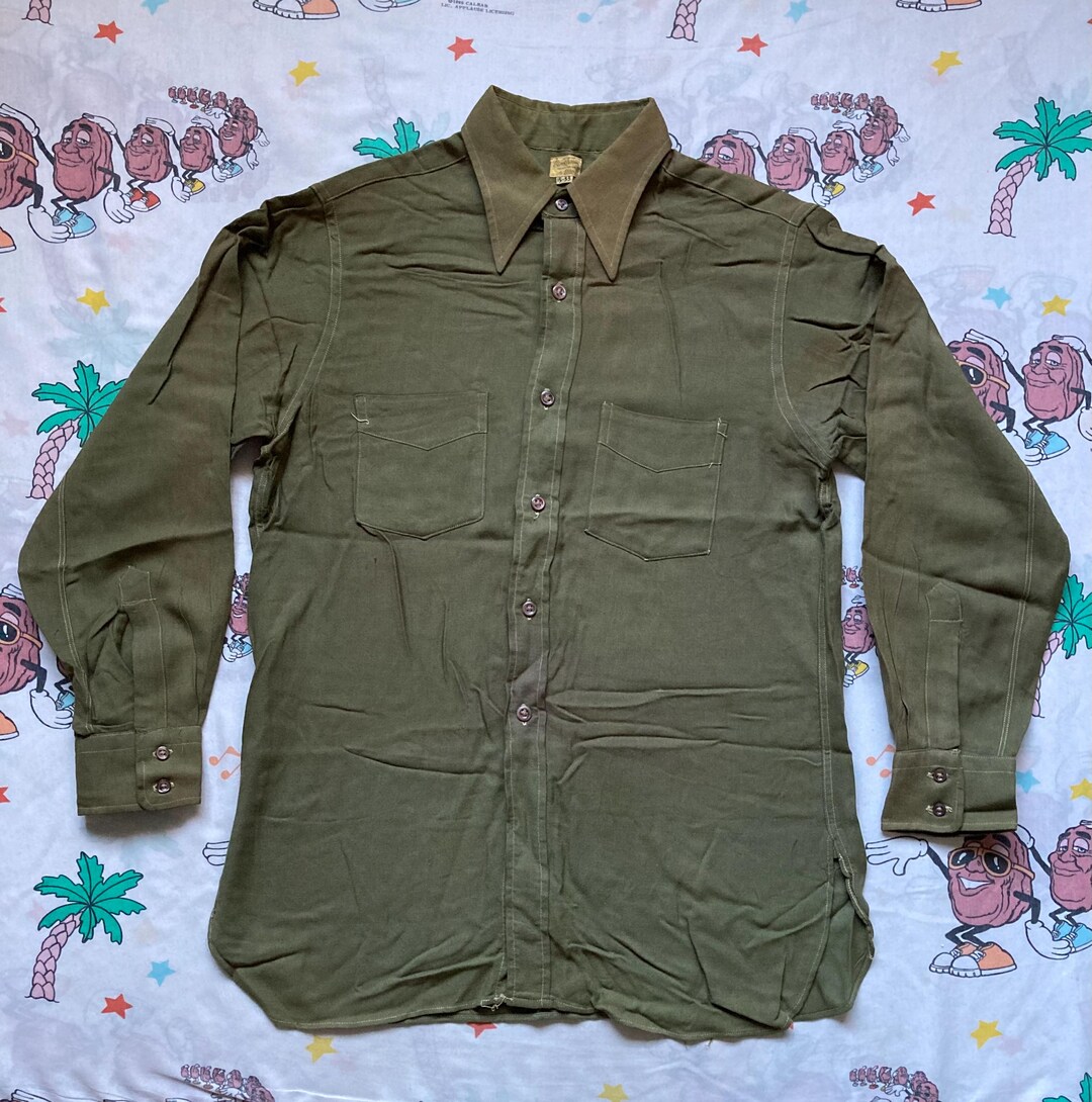 Vintage 20s/30s Mark Twain by Elder Lightweight Wool Work Shirt, Size ...