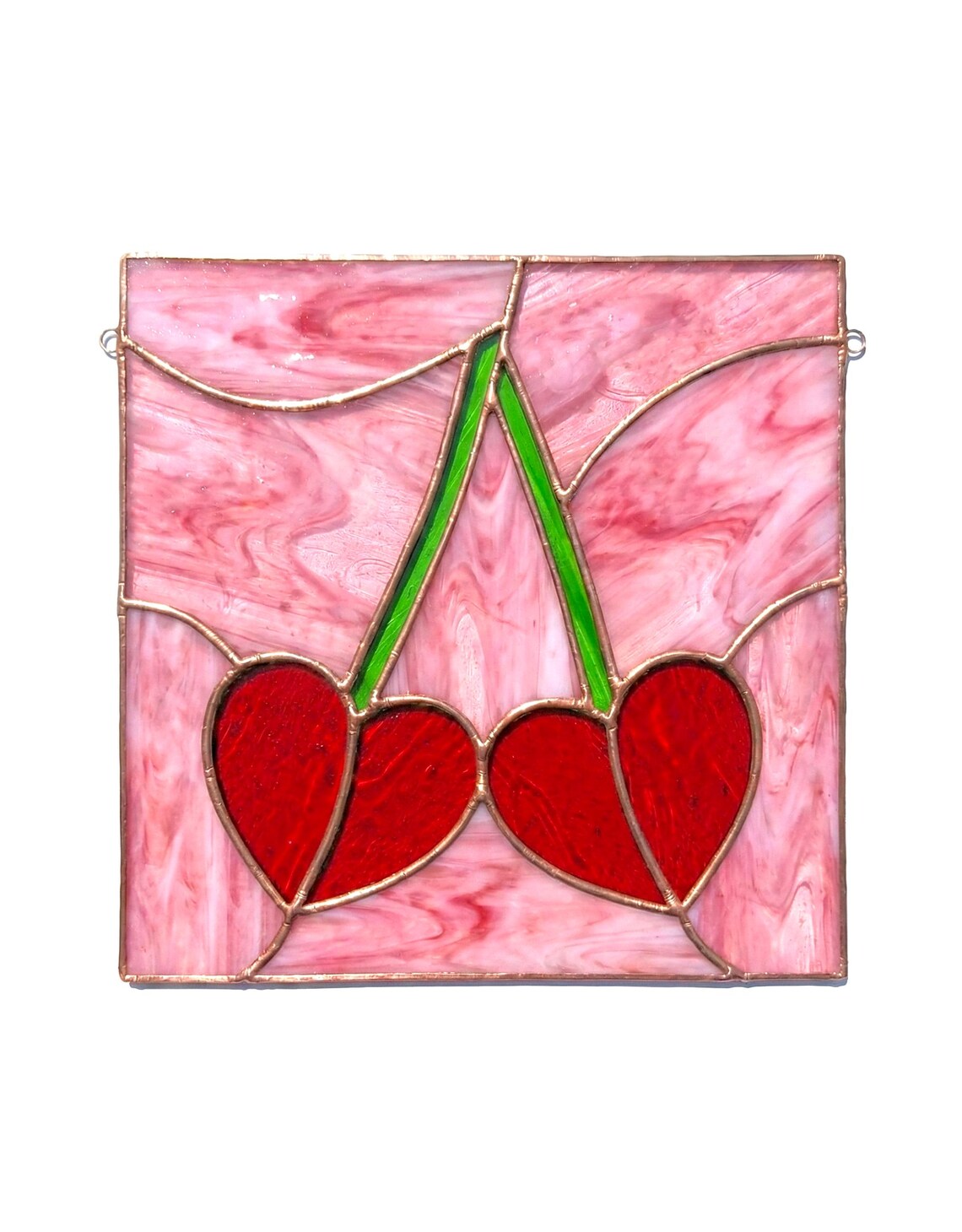 Valentines Day Stained Glass Pattern for Heart Cherry Sun Catcher DIY ...