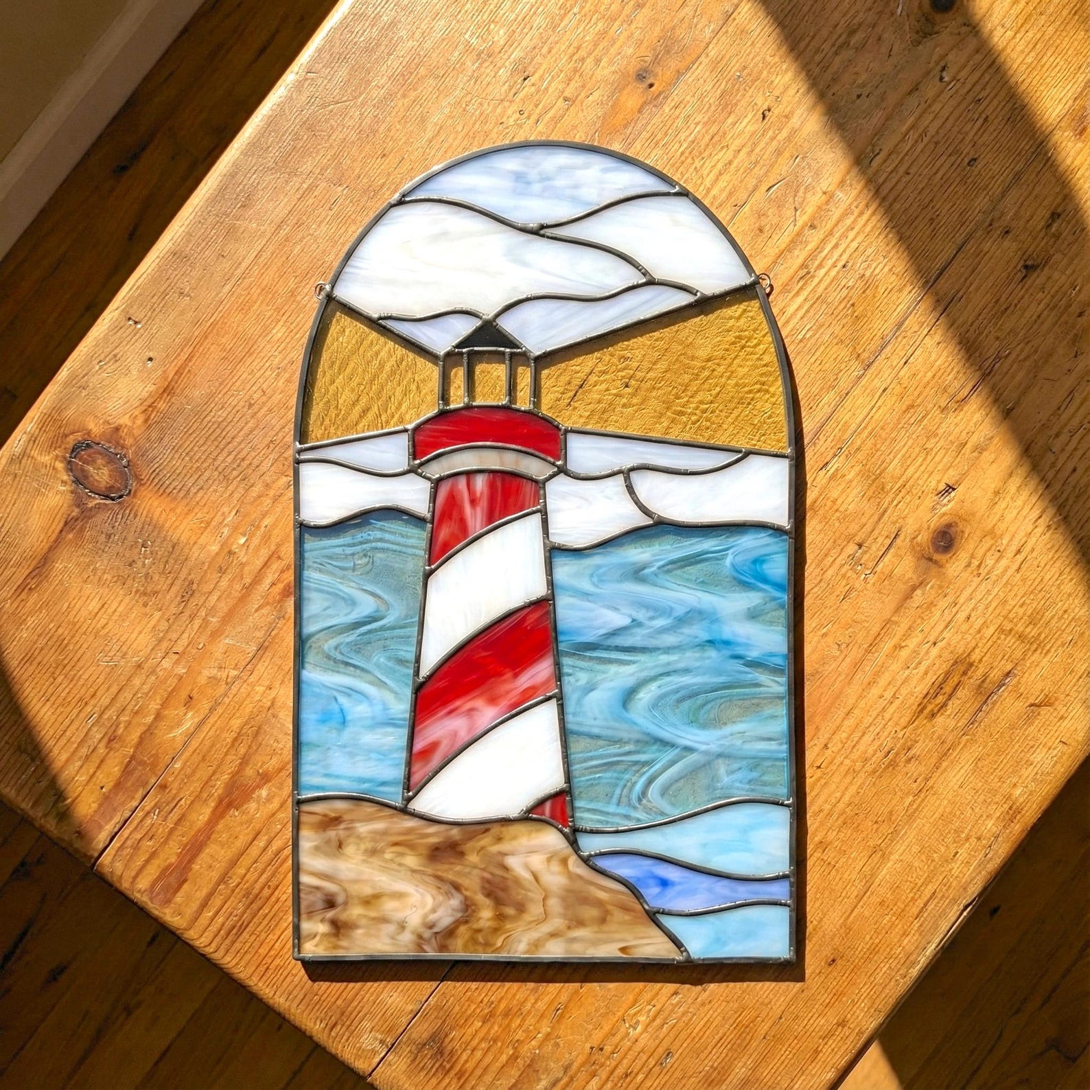 Lighthouse Stained Glass Pattern for Ocean Sun Catcher DIY Template ...