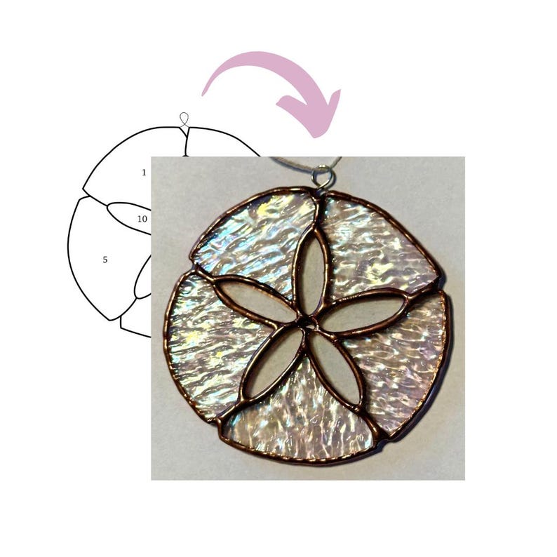 Sand Dollar Stained Glass Pattern for Shell Sun Catcher DIY Template ...