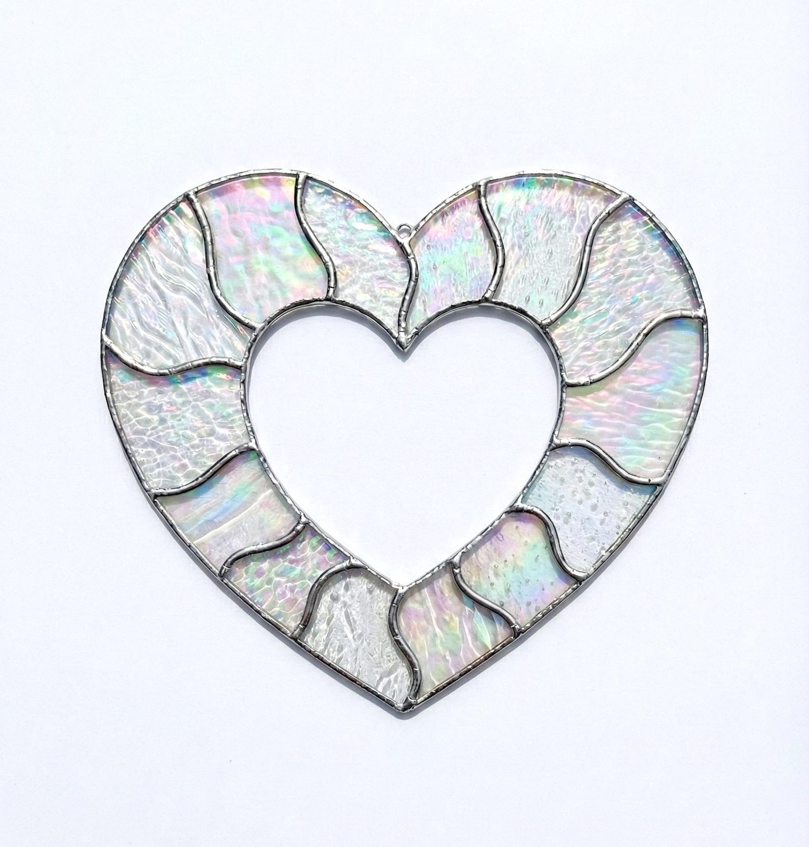 Valentines Day Stained Glass Pattern for Heart Sun Catcher DIY Template ...