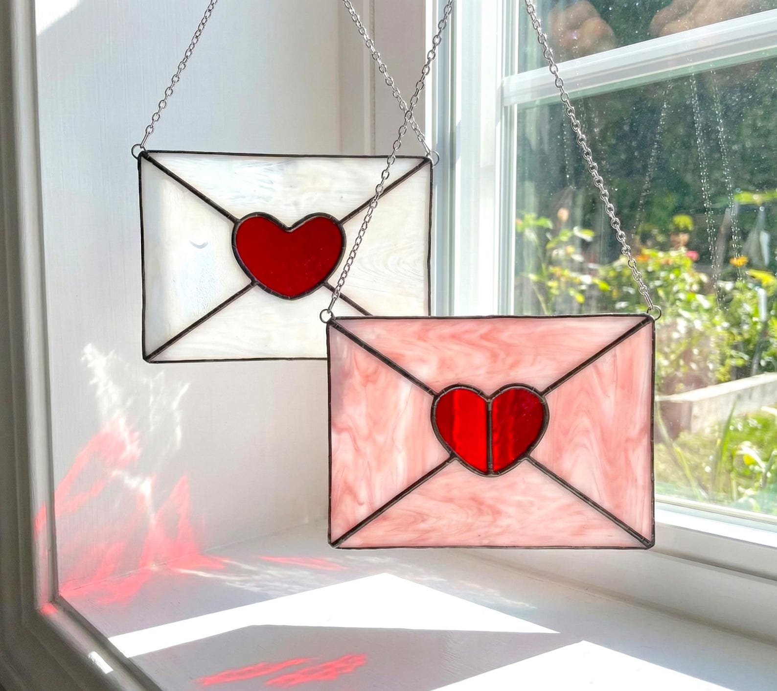 Valentines Day Stained Glass Pattern for Love Letter Sun Catcher DIY ...