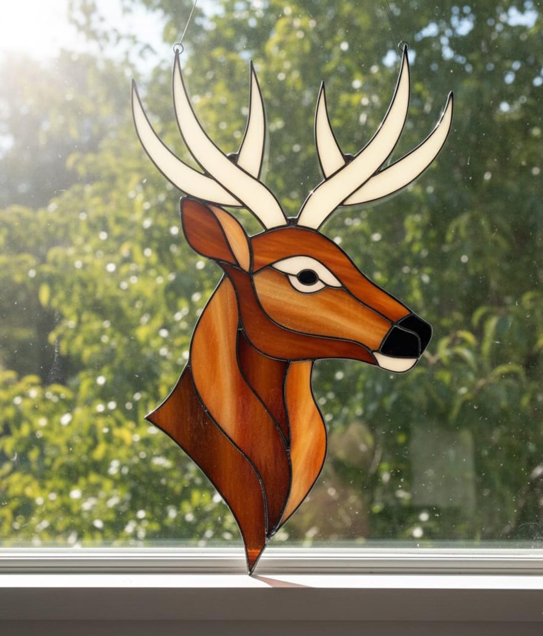 Reindeer Stained Glass Pattern for Winter Reindeer - DIY Ornament ...