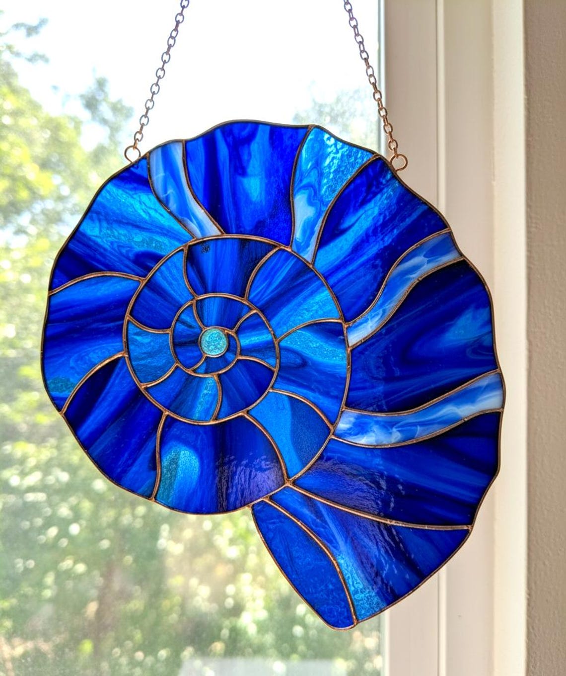 Nautilus Stained Glass Pattern for Shell Sun Catcher DIY Template (PDF ...