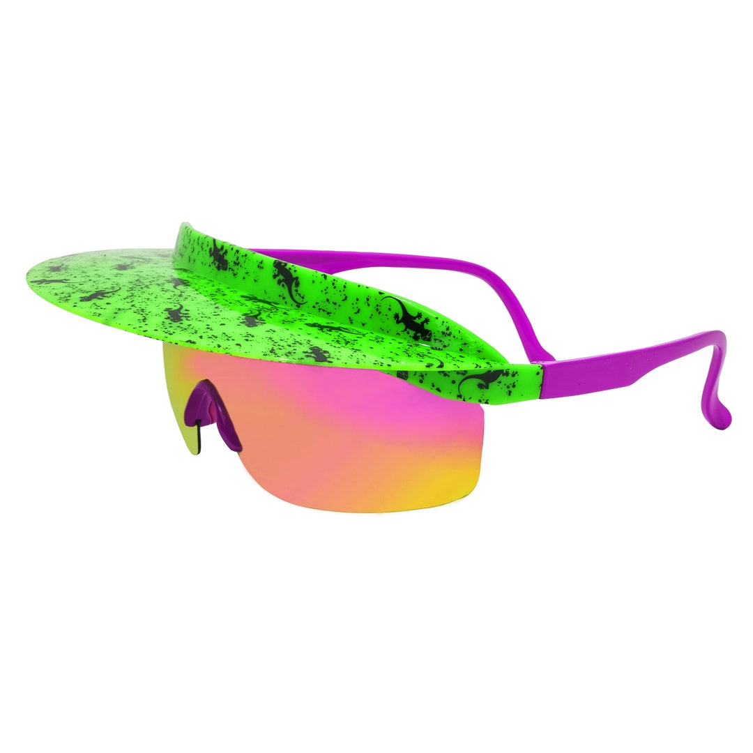 GECKO HAWAII Neon Green Visor Shade Sunglasses - Etsy