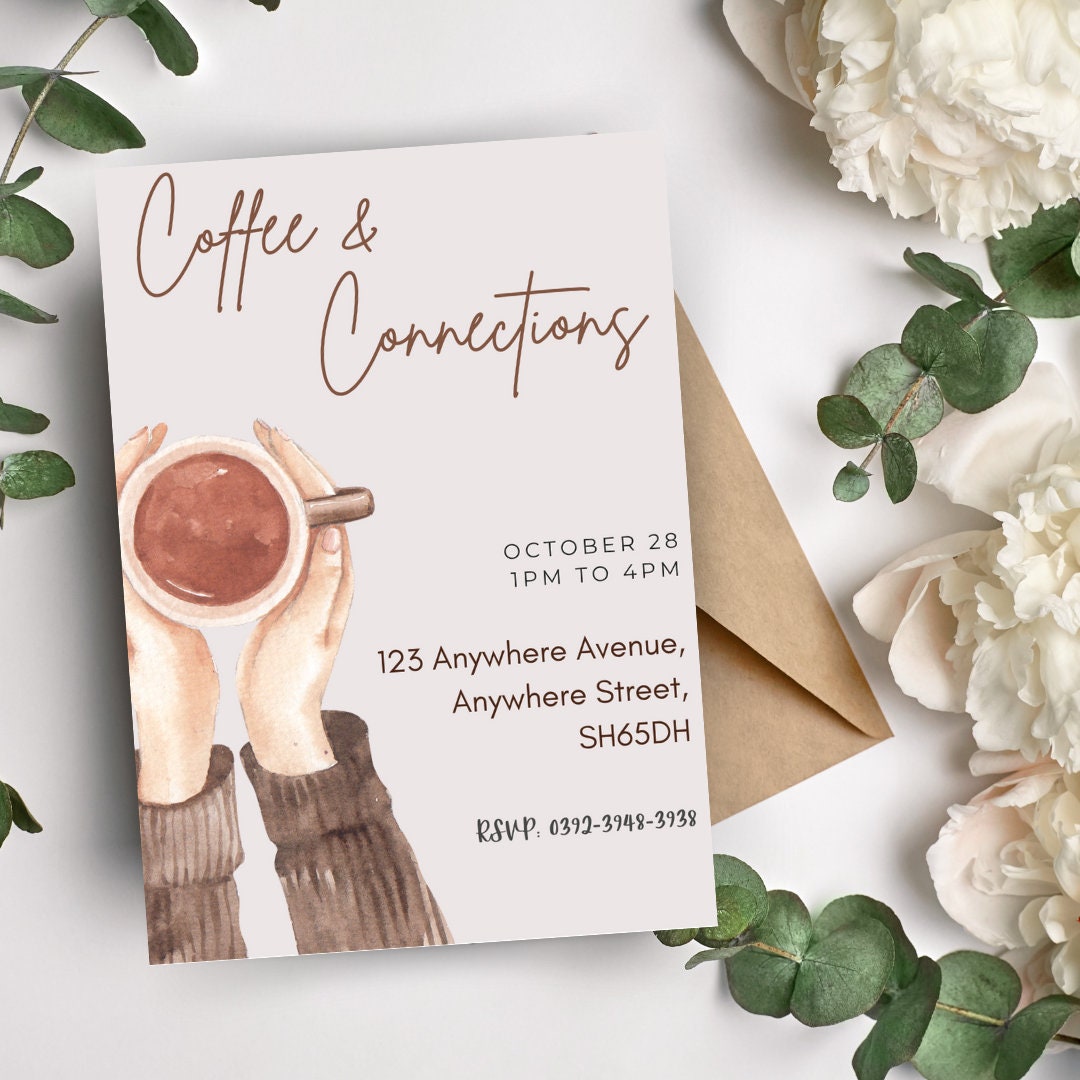 Coffee and Connection Invitation Coffee Morning Invite - Etsy